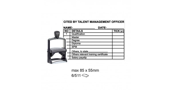 Heavy Duty Self Inking Stamp 5211 85x55mm